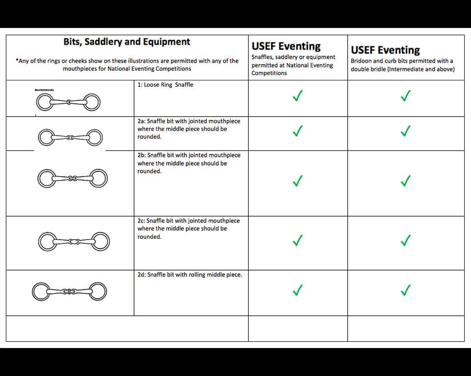 USEA | Get to Know the New USEF Bit Annex